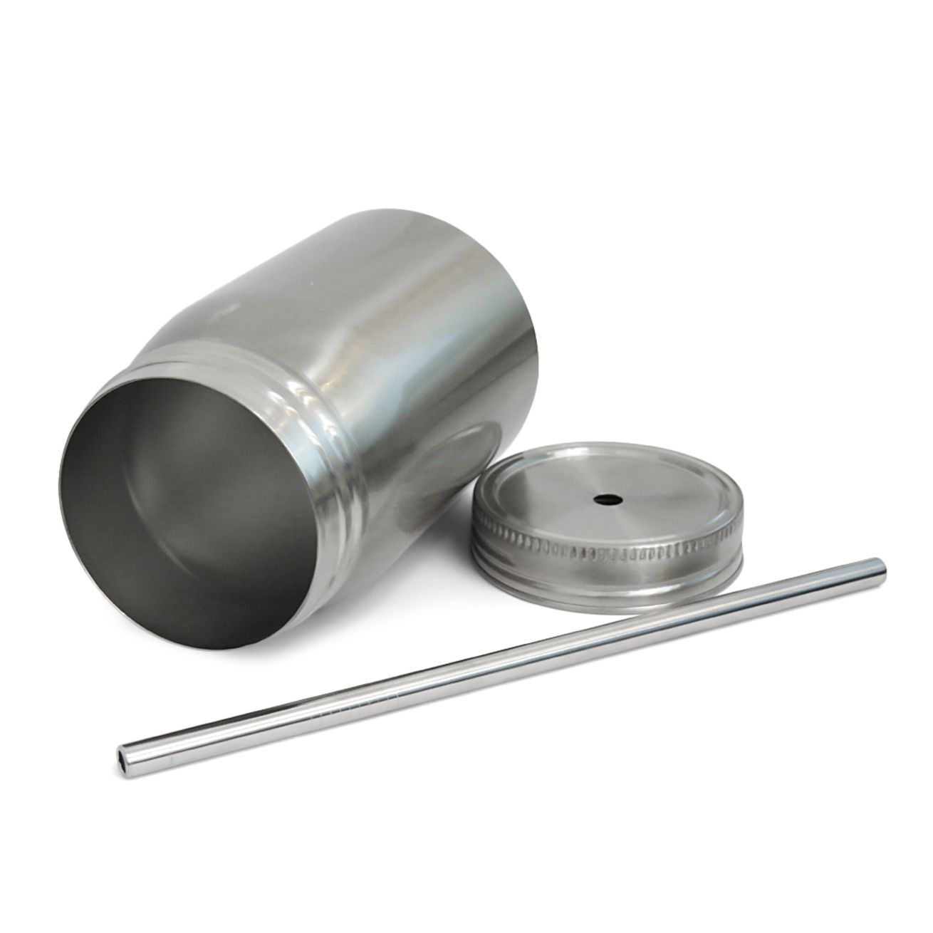 Jarra de Inox Prata com Tampa e Canudo - 500ml - SOCD