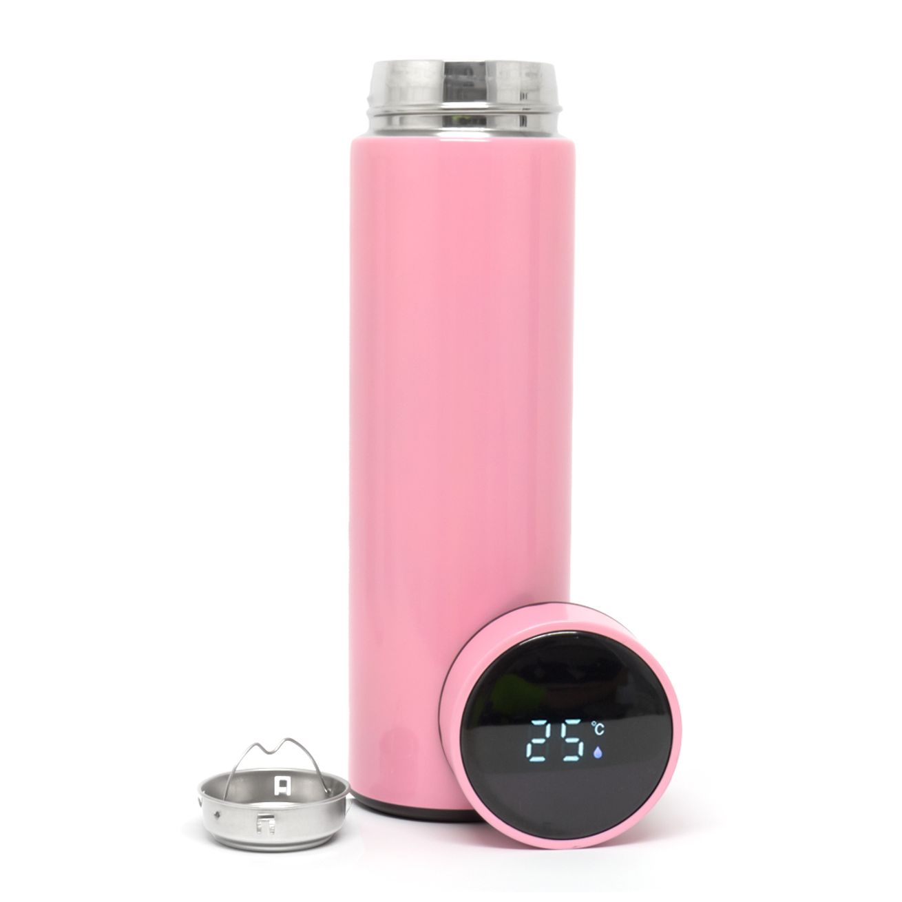 Garrafa Térmica Inox com Sensor Digital de Temperatura Rosa Brilho para ...